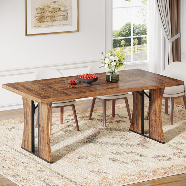 Ebern Designs Gertjan Farmhouse Rectangular Dining Table for 6 ...