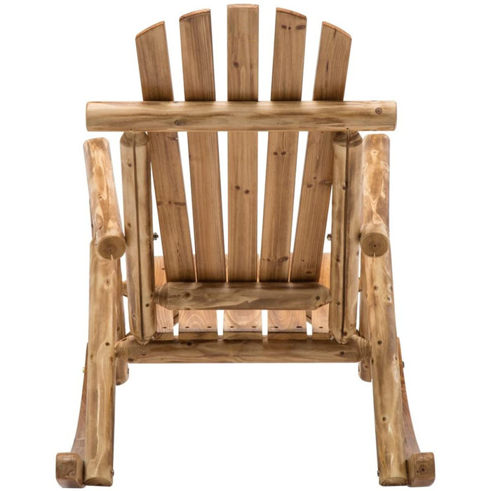 Loon Peak® Remigio Rustic Log Rocker Outdoor Wooden Rocking Chair for ...