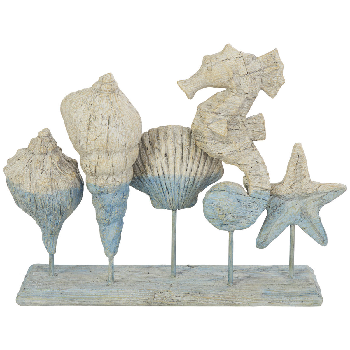 Dovecove Blosse Polystone Textured Ombre Shell Decorative Light Blue ...