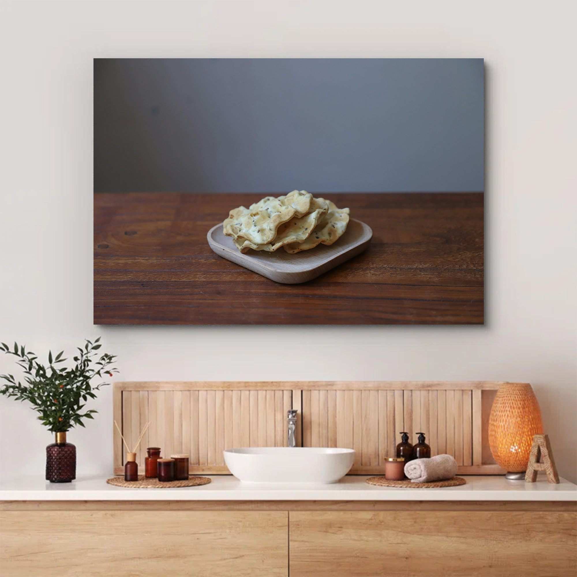 Ophelia & Co. Rustic Bread on Wooden Plate for Cozy Kitchen Decor | Wayfair