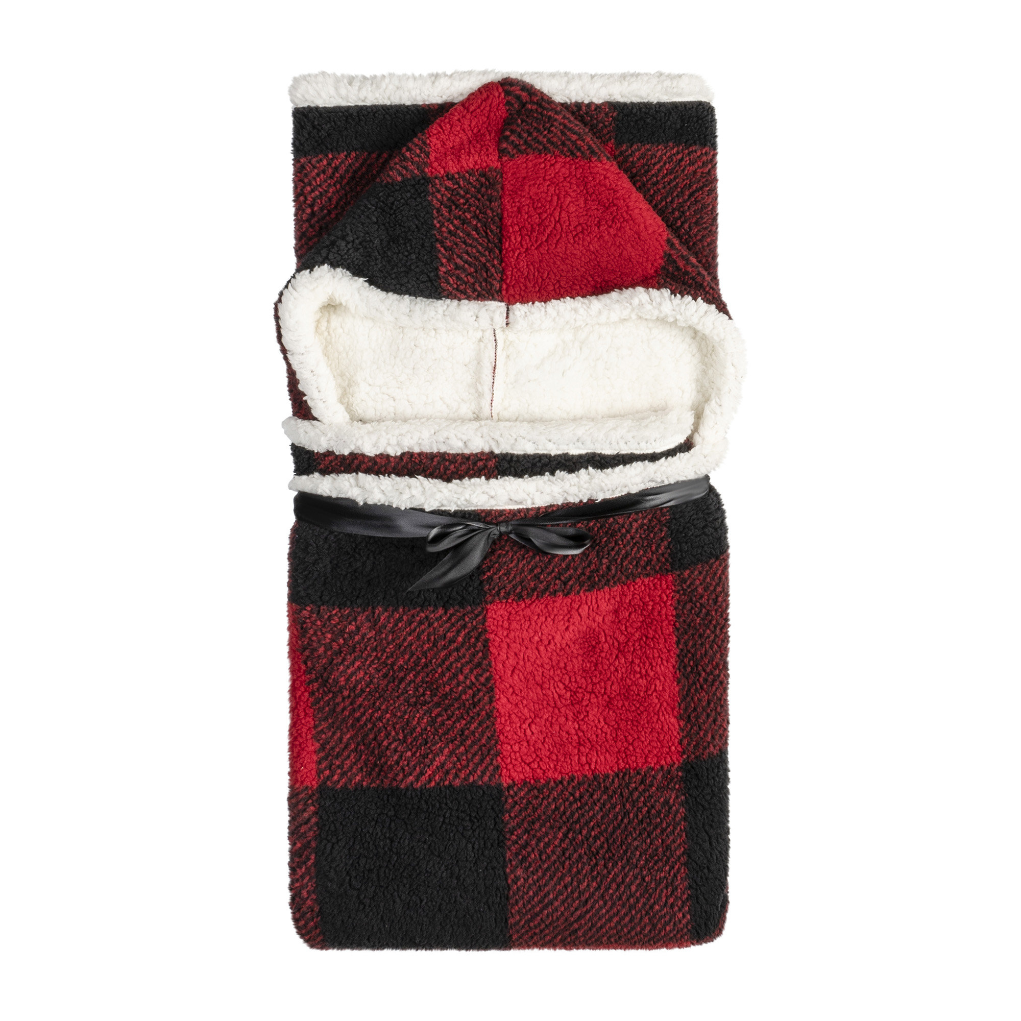 Safdie & Co. Inc. Premium Printed Wearable Hooded Blanket With Sherpa ...