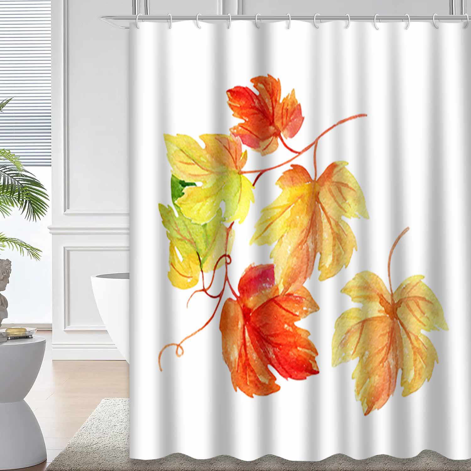 East Urban Home Grape Watercolor Autumn Waterproof Shower Curtain ...
