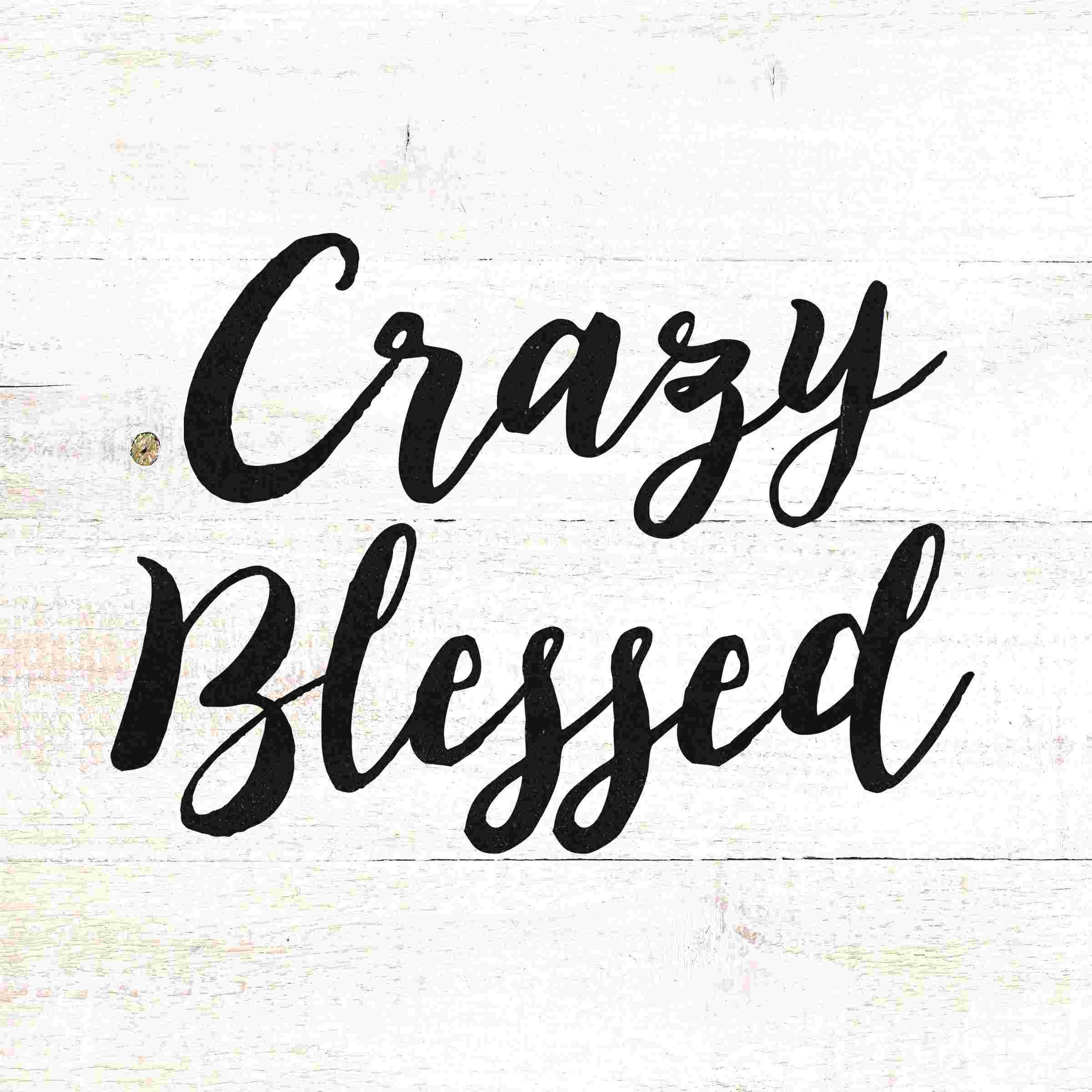 Trinx Crazy Blessed Shiplap 2 - Wrapped Canvas Textual Art | Wayfair