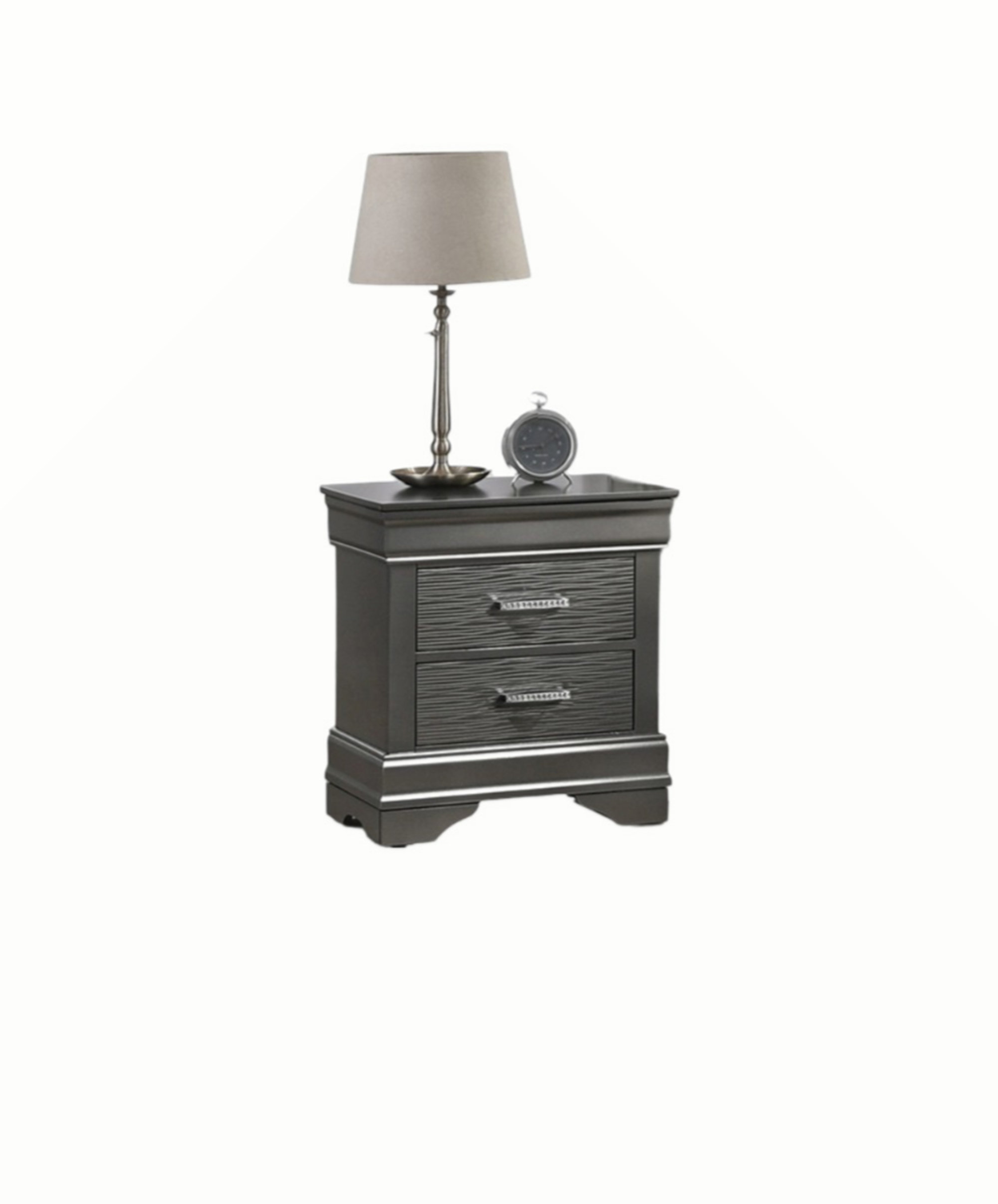 Darby Home Co Modern Grey Transitional Wooden Nightstand Bedside Table ...