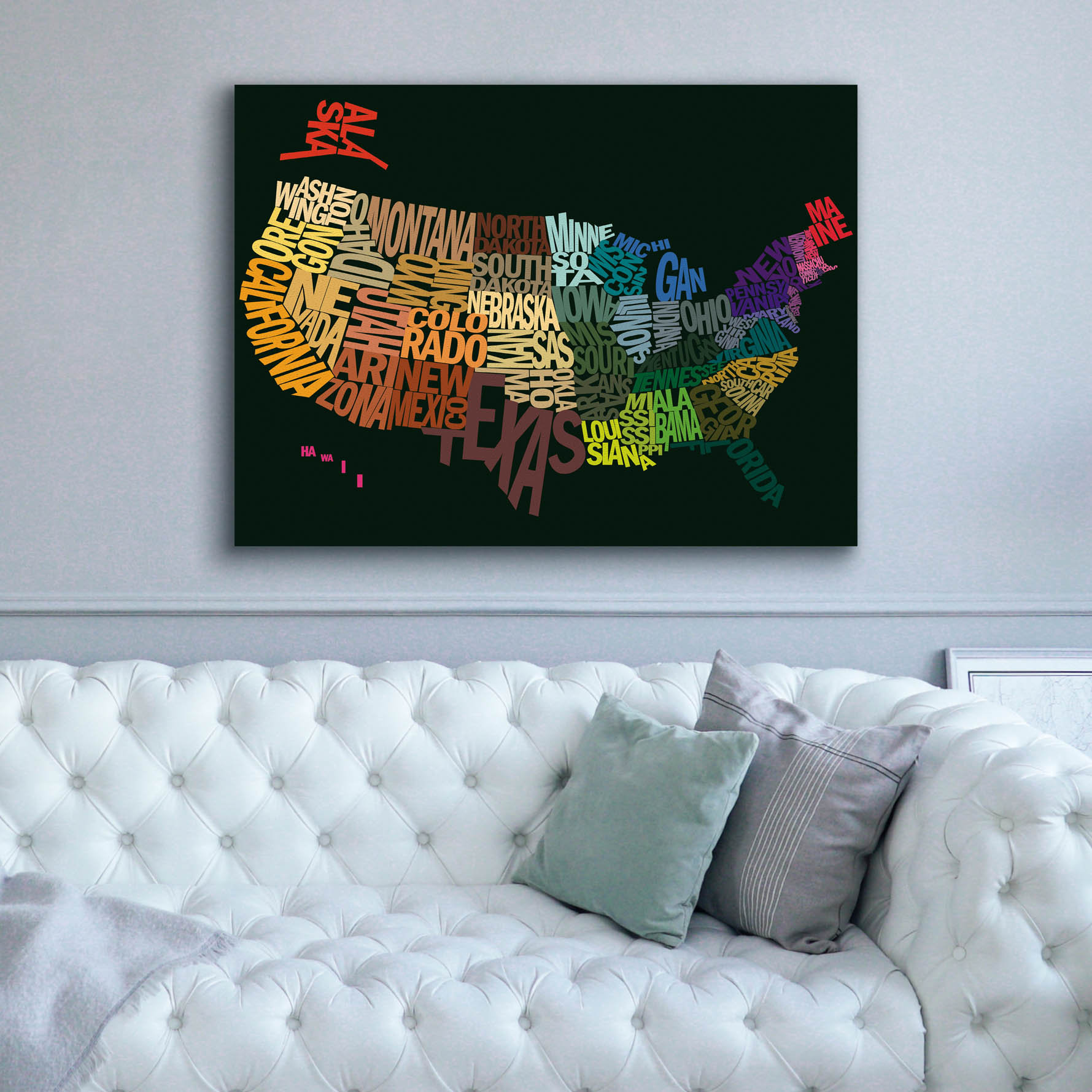 Epic Graffiti 'States Of Text' by Art Licensing Studio Canvas Wall Art ...
