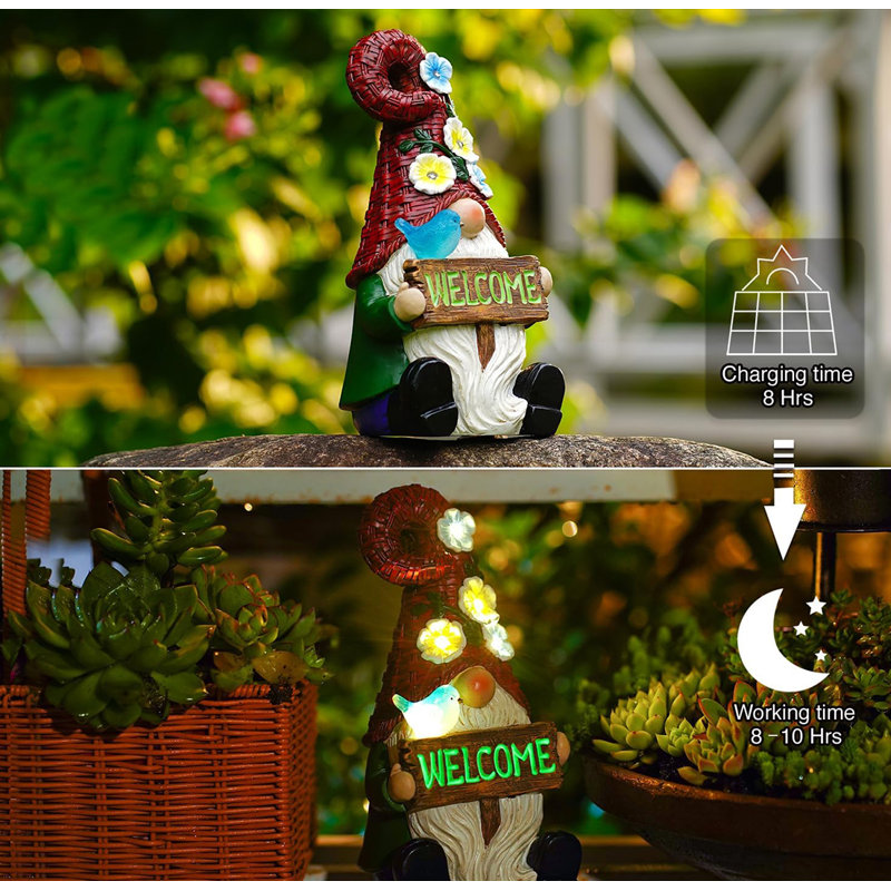 Trinx Outdoor Garden Decor with Welcome & Solar LED Lights | Wayfair