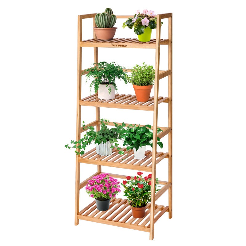 Wade Logan® Arvile Rectangular Multi-Tiered Solid Wood Plant Stand ...