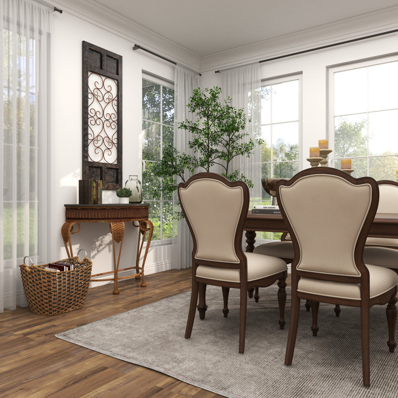 Alcott Hill® Allura Metal Embossed Leaf Console Table with Ornate ...