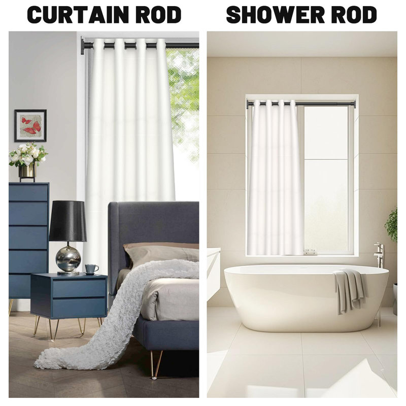 Tromay Adjustable Tension Shower Curtain Rod | Wayfair