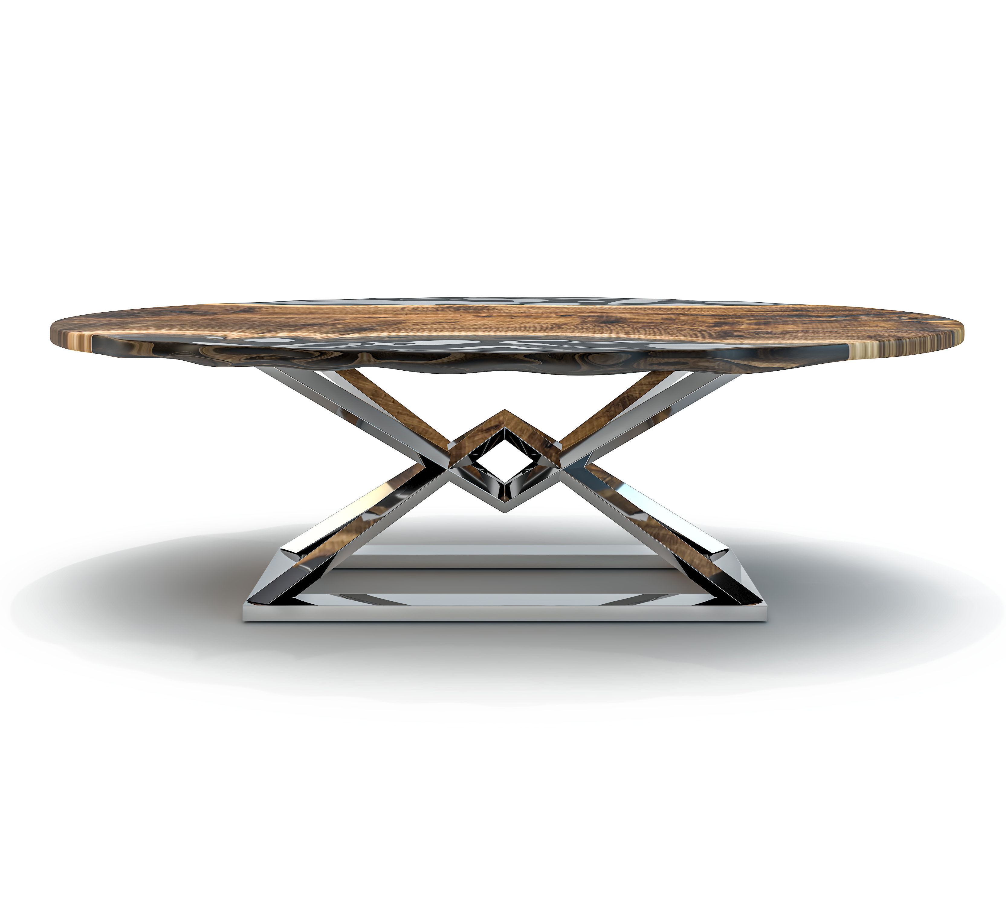 Arditi Collection Abruzzo Walnut Wood Wavy Ellipse Dining Table ...