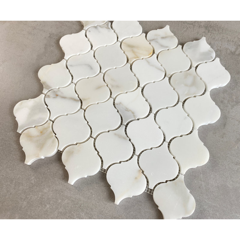 ES Stone 2.5" x 3" Marble Arabesque Mosaic Wall & Floor Tile & Reviews ...