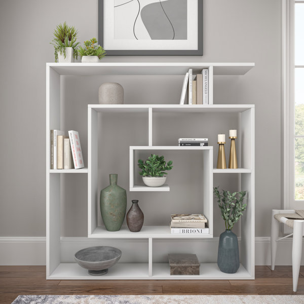 Hashtag Home Abston 50.2" H x 49.2" W Geometric Bookcase & Reviews ...