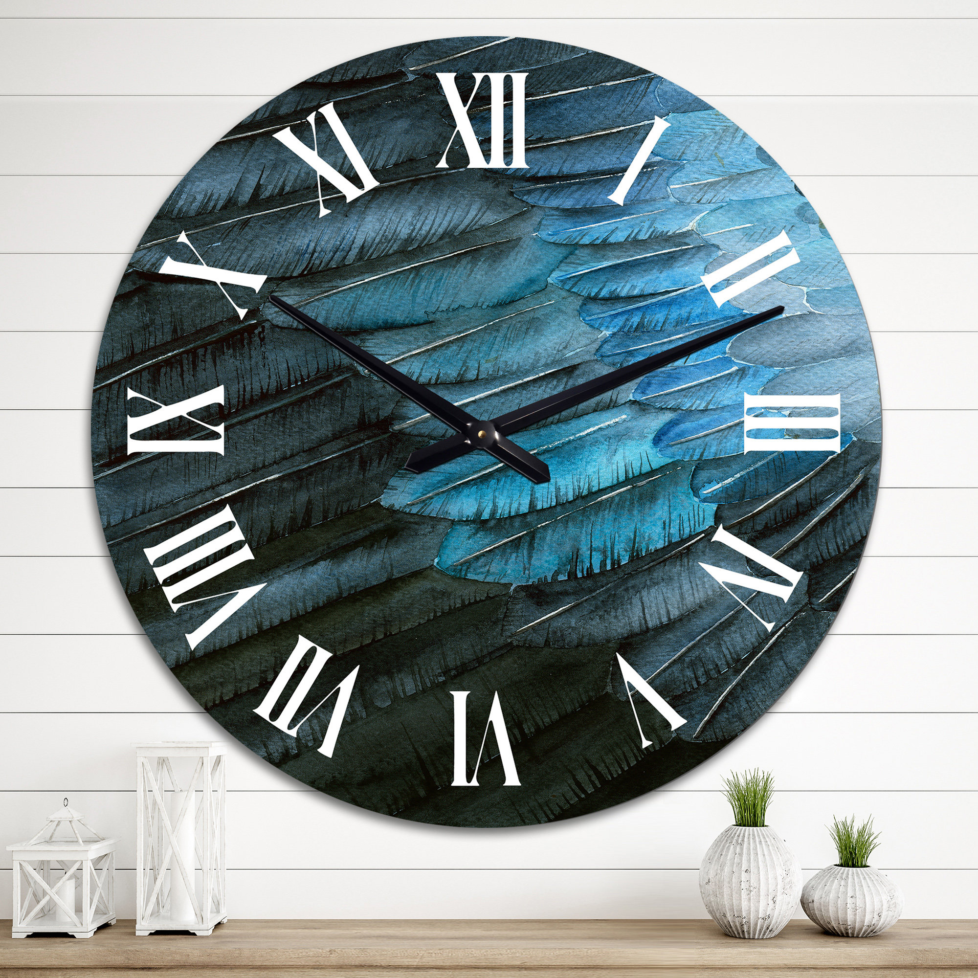 East Urban Home Fragment Of a Bird Wing III - Traditional Wall Clock ...