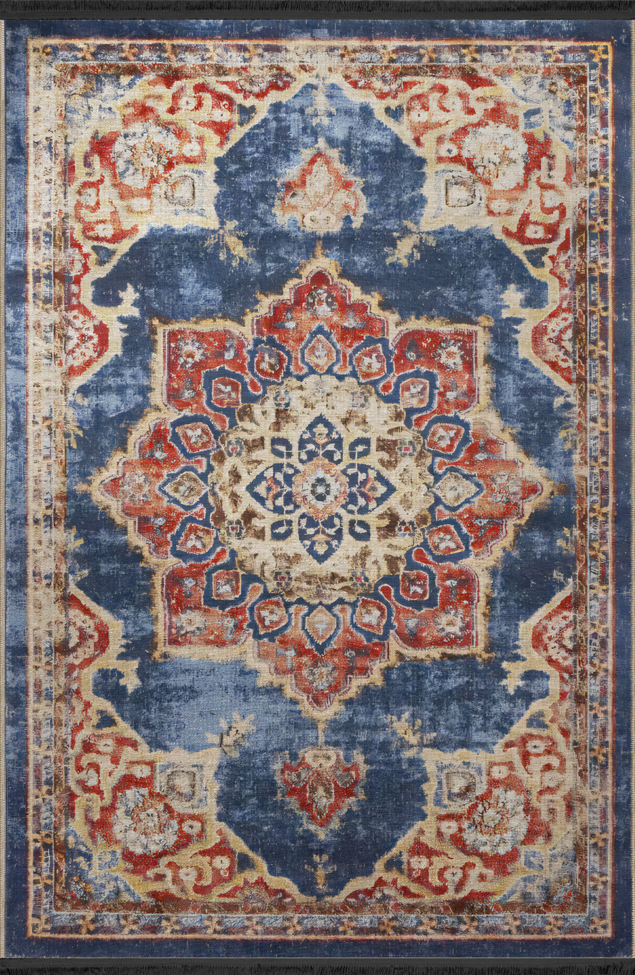 Bloomsbury Market Blue Themed Traditional Motif Ethnic Floral Patterned ...