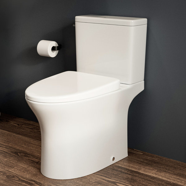 MaceratingFlo Skirted Rear Outlet Toilet with Tornado Flush, 16.5" Soft ...