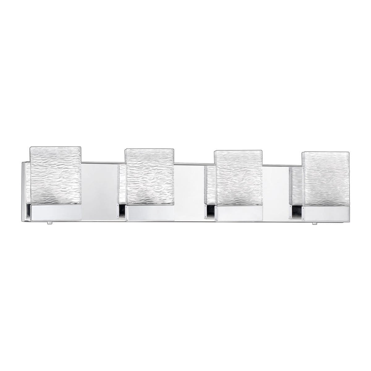 Hokku Designs ASTRON 4-Light LED Chrome Vanity Light with Frosted ...