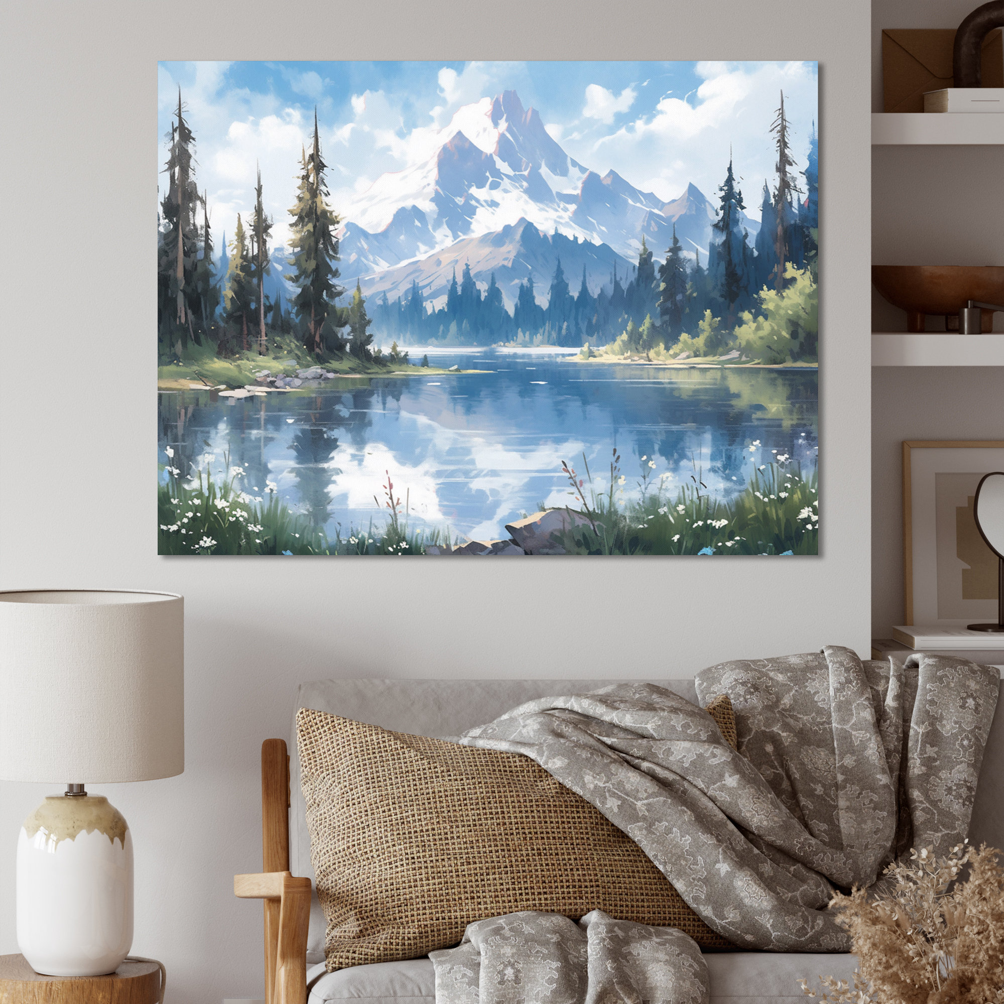 Millwood Pines Mountain View Bliss III - Countryside Canvas Art Print ...