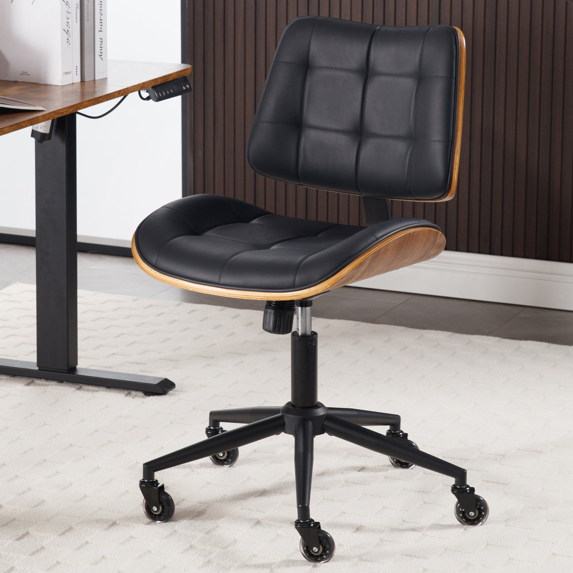 George Oliver Ergonomic Adjustable Height Armless Task Chair & Reviews ...