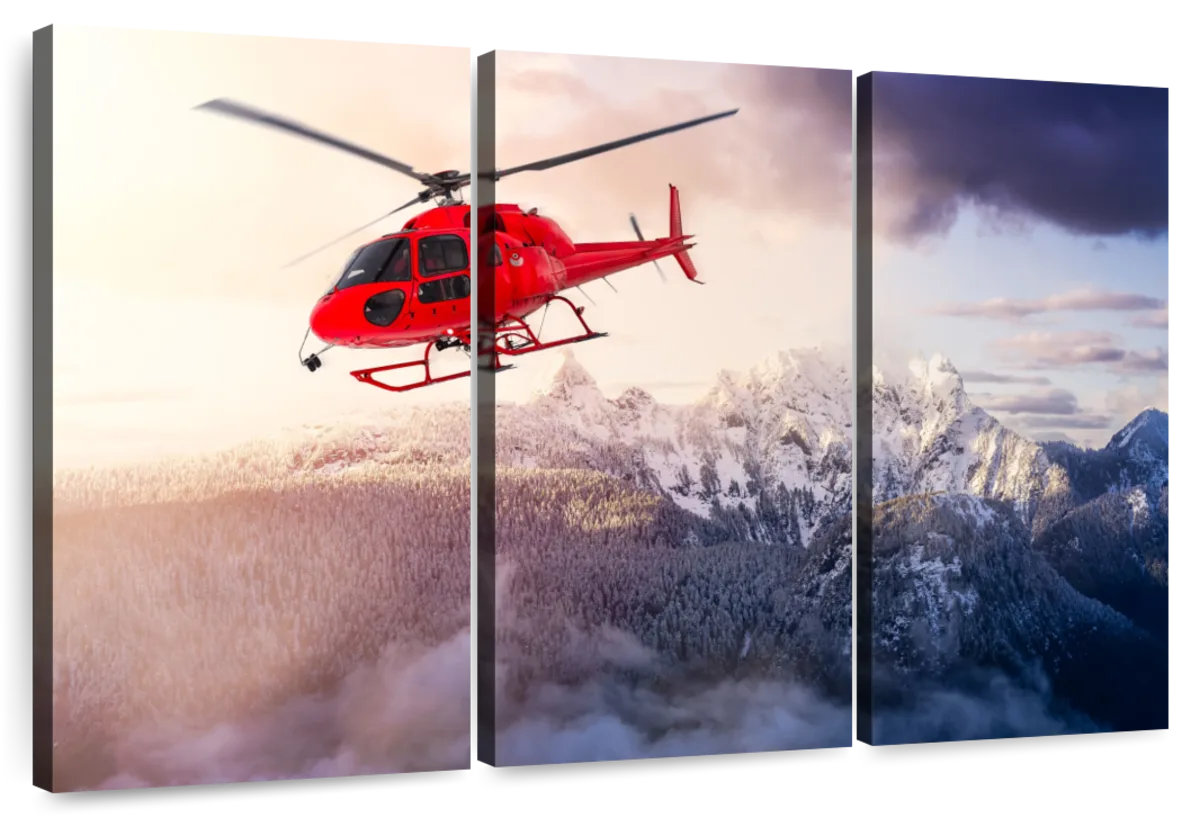 Ebern Designs Mehar Flying Red Helicopter | Wayfair