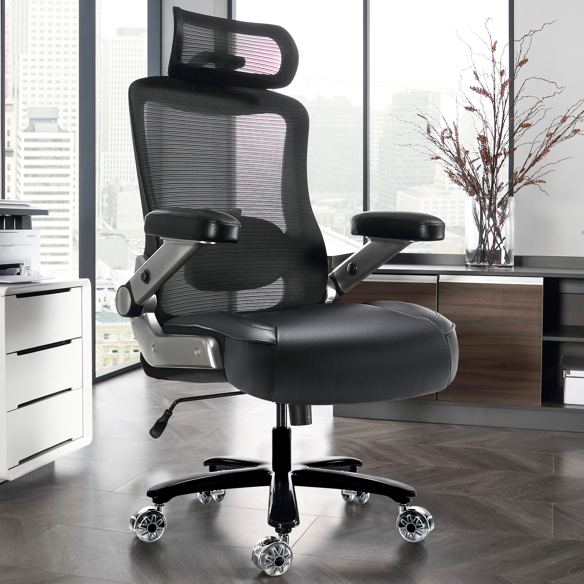 Inbox Zero Monforto High Back 500LBS Big And Tall Mesh Office Chair ...