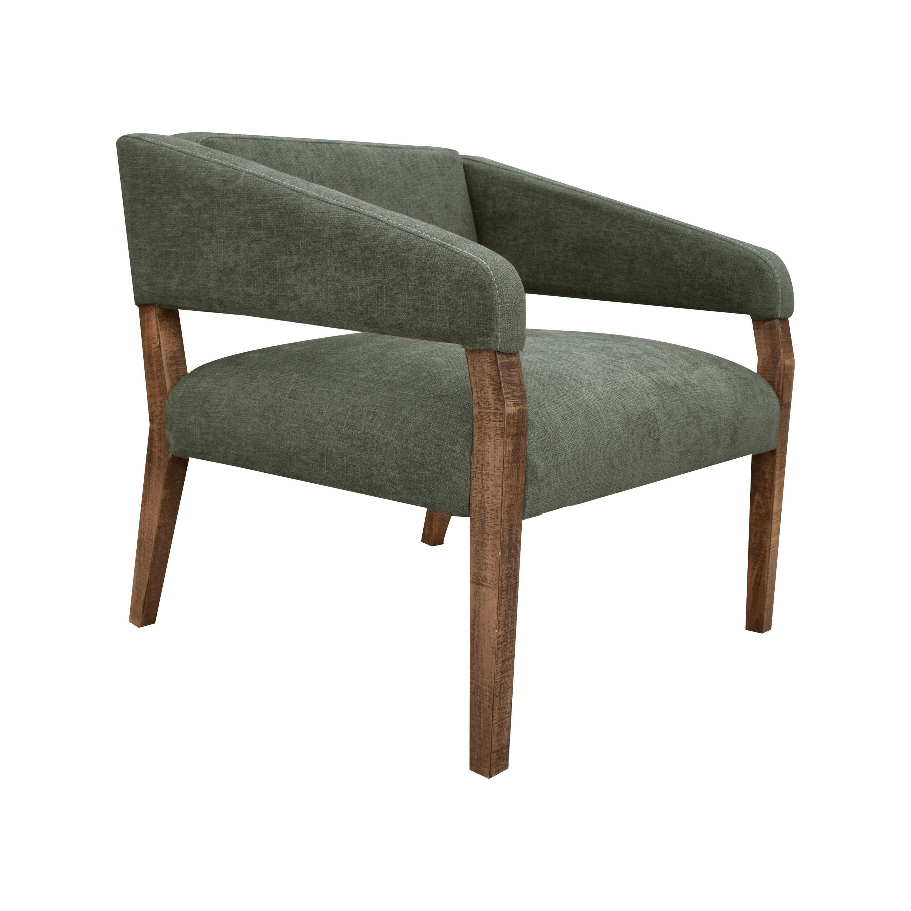 Benjara Merry Accent Chair, Light Polyester, Foam, Brown Solid Pine ...
