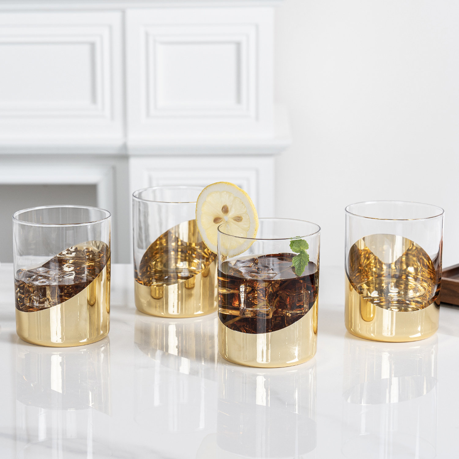 Mercer41 Timathy 12oz. Cocktail Whiskey Drinking Glasses (Set of 4 ...