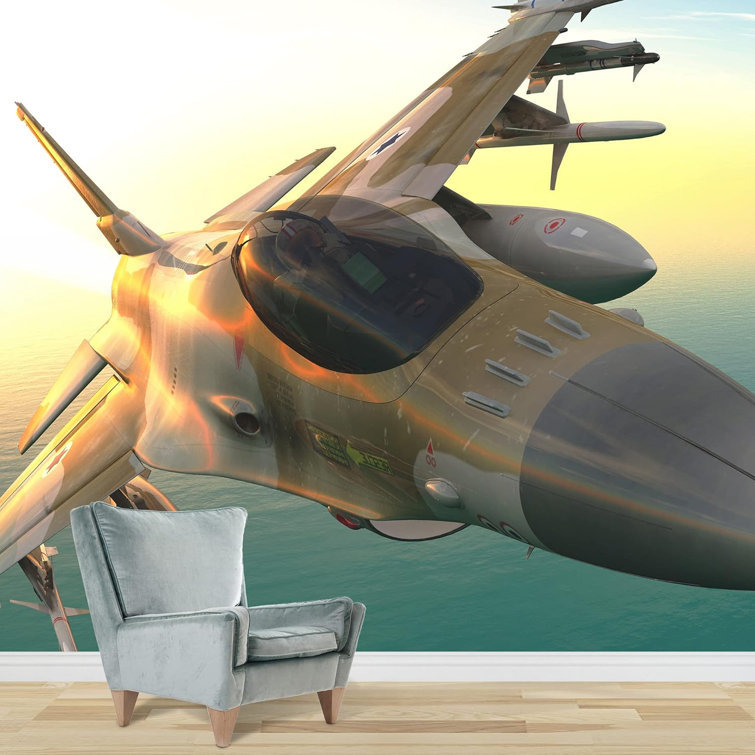 IDEA4WALL Military Air Force Sunset Fighter Jet Airplane Aircraft ...