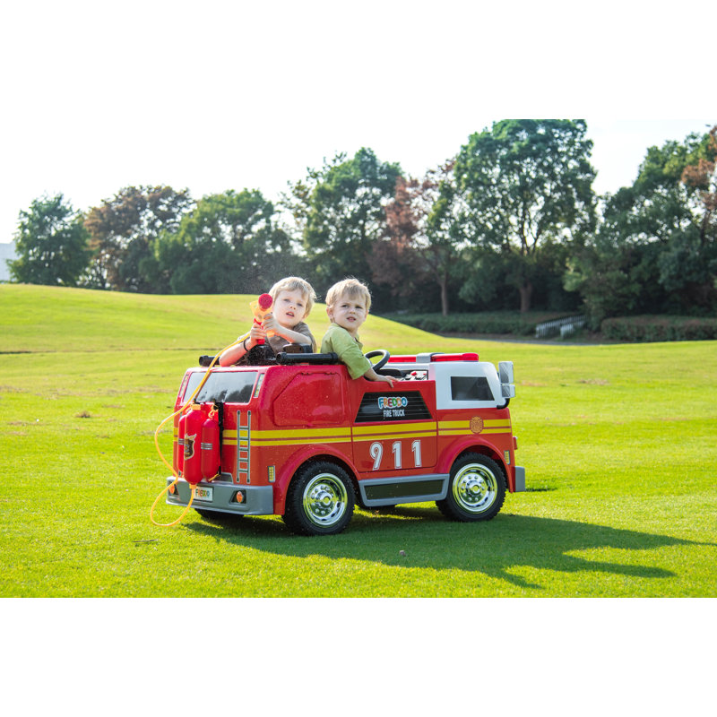 Freddo 24 Volt 2 Seater Fire Department Battery Powered Ride on Toy ...
