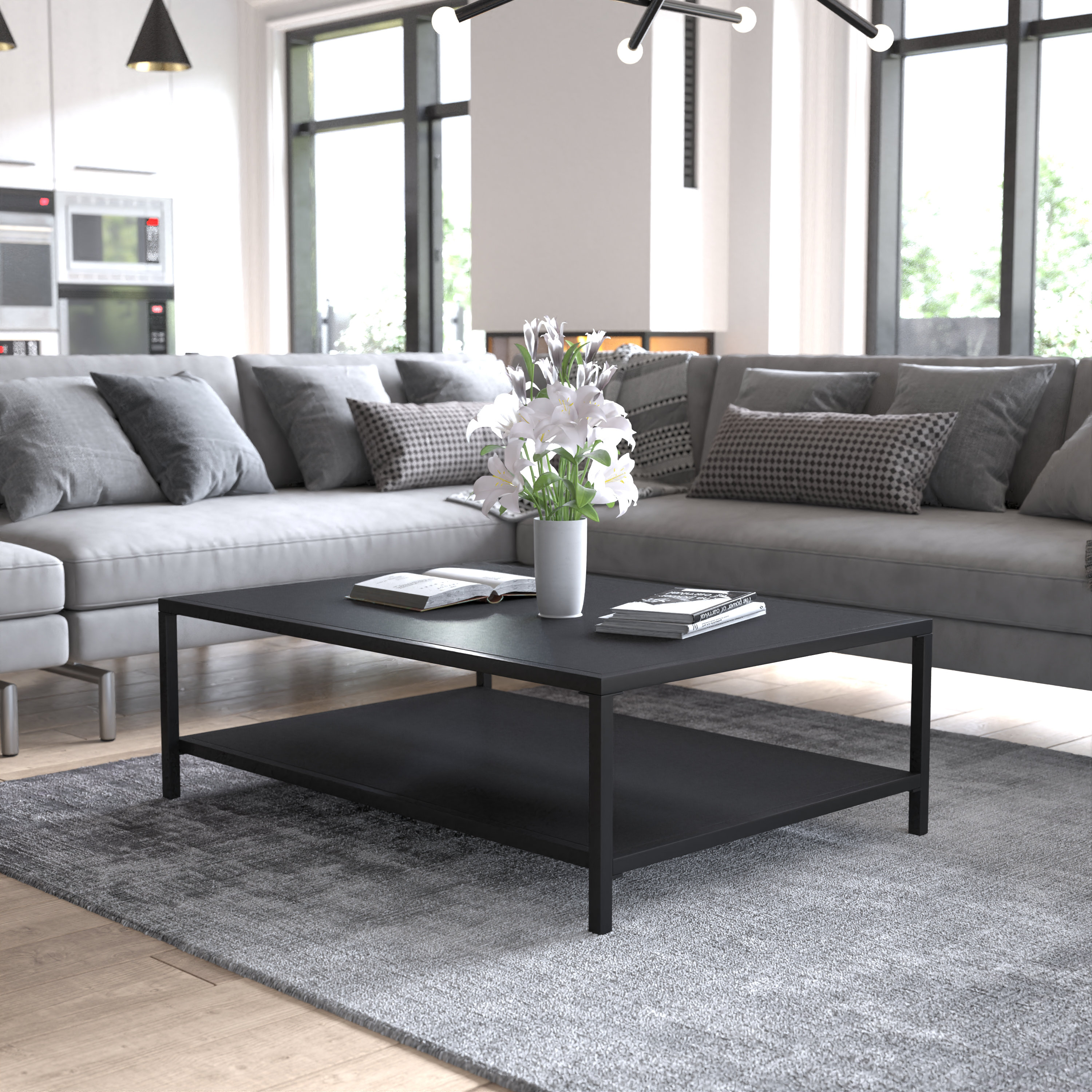 Flash Furniture Brock All-Weather Commercial Grade Indoor/Outdoor Metal ...