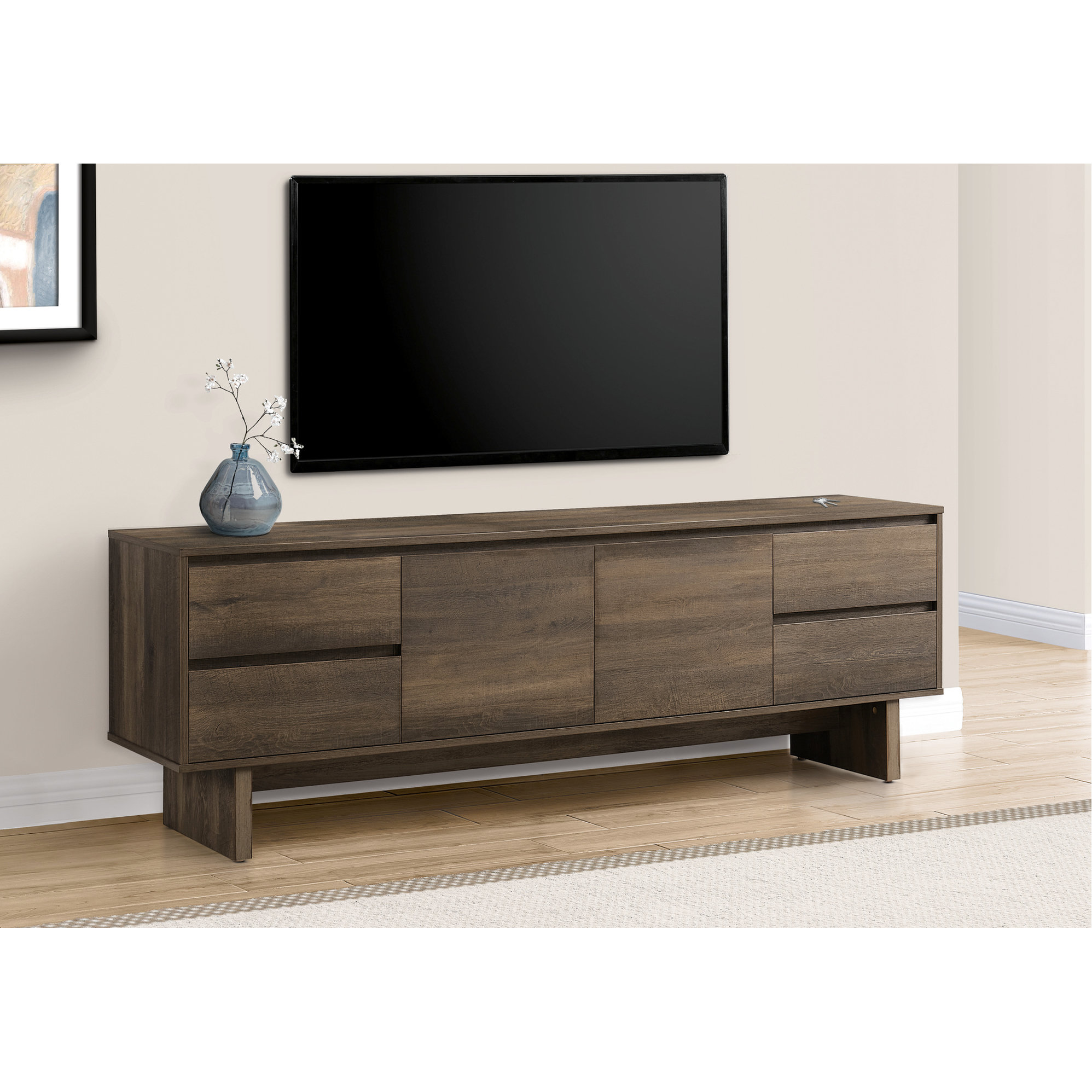 Red Barrel Studio® Brown Laminate 72 Inch Media Entertainment Center ...