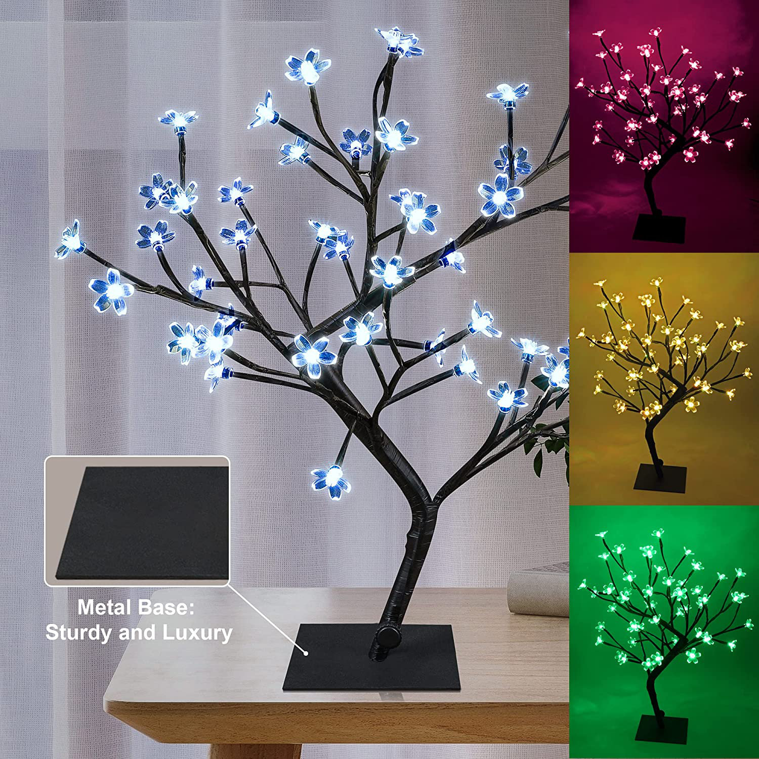 Red Barrel Studio® 18'' Faux Cherry Blossom Tree in Metal Freestanding ...