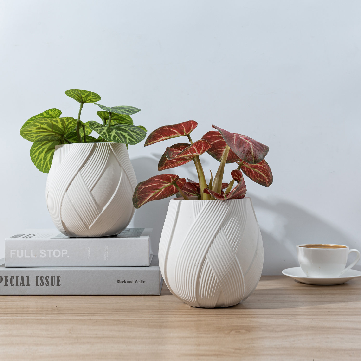 Wrought Studio™ 2 Piece Indoor Small Flower Pot Planters & Reviews ...