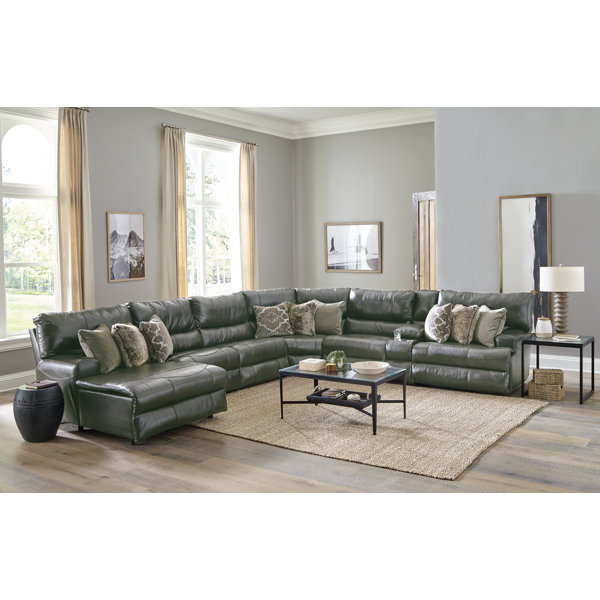 Catnapper Como 7 - Piece Upholstered Power Reclining Sectional ...