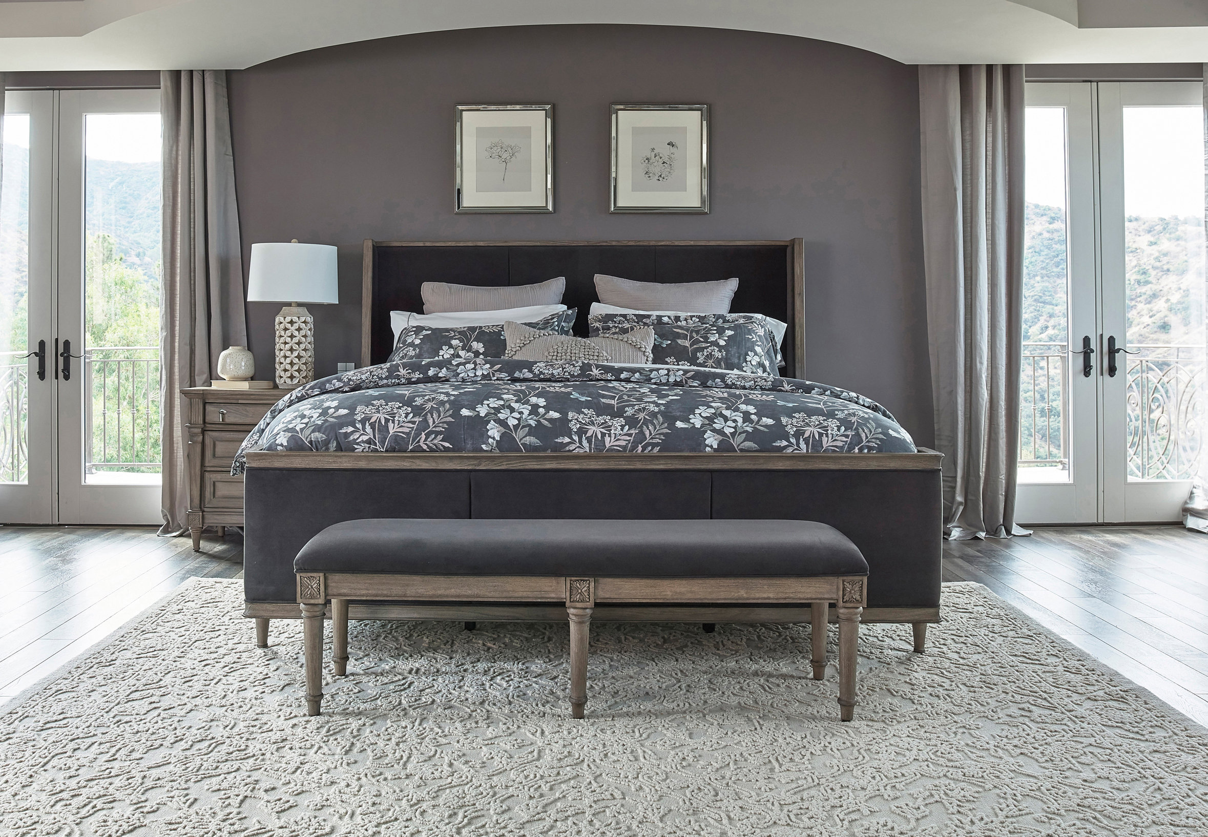 Red Barrel Studio Iva Upholstered Panel Bed in French Grey - Wayfair Canada