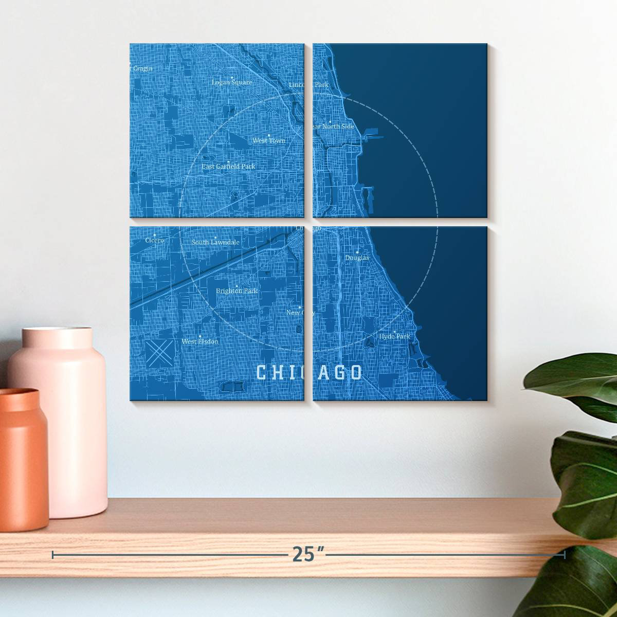 Elephant Stock Blue Chicago Map | Wayfair