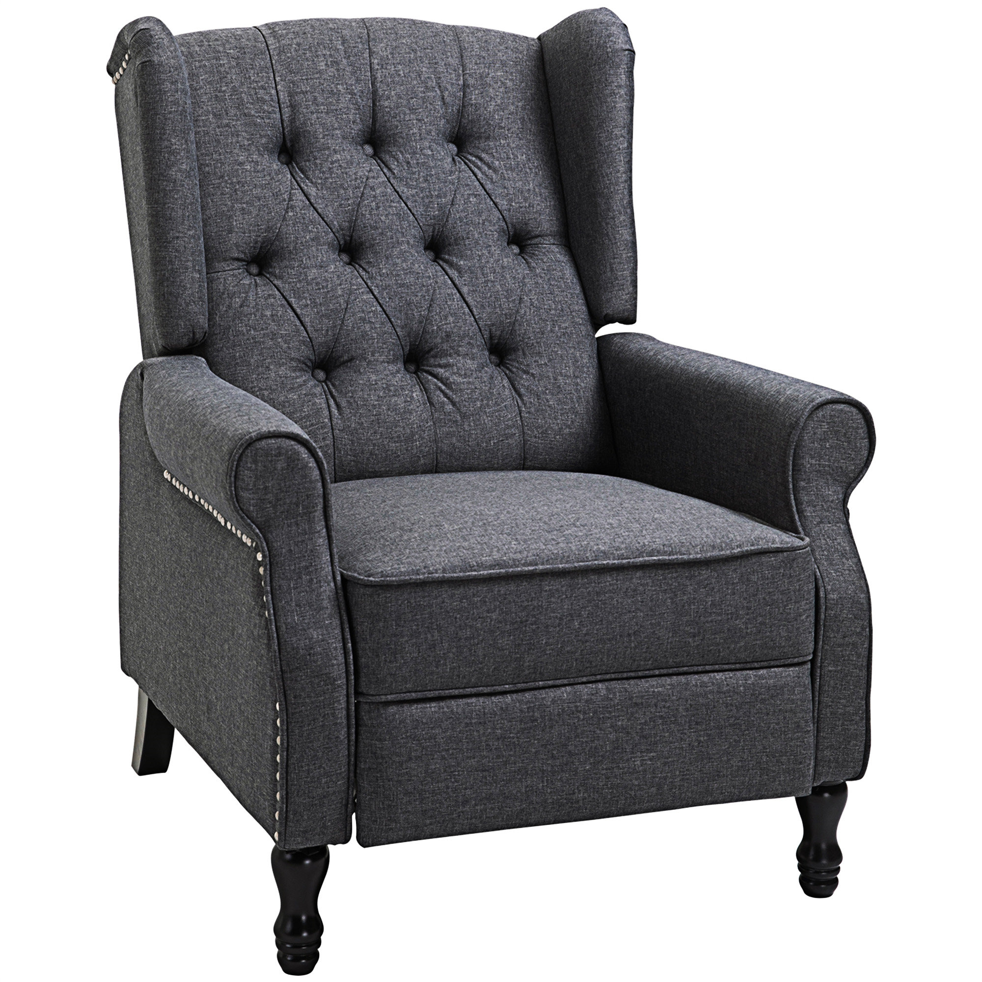 Alcott Hill® HOMCOM Fabric Upholstered Wingback Recliner | Wayfair