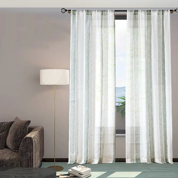 Ebern Designs Latrish Linen Sheer Curtains / Drapes Pair & Reviews ...