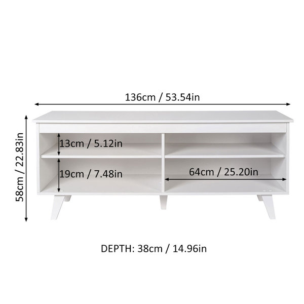 George Oliver Harmie TV Stand Entertainment Center with 4 Shelves and ...