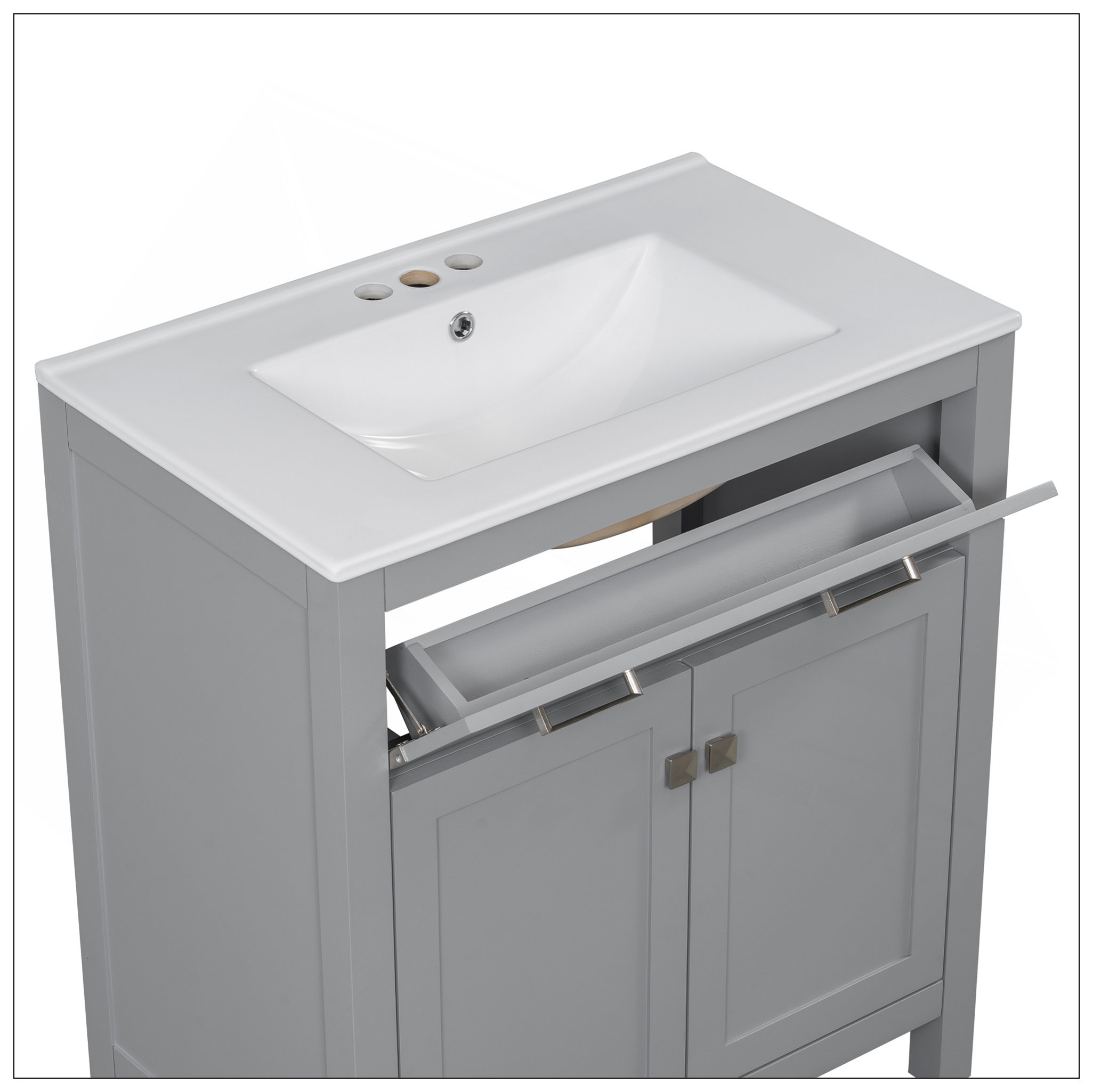 Winston Porter Sophisticated 60" Modern Bathroom Vanity Set With Double ...