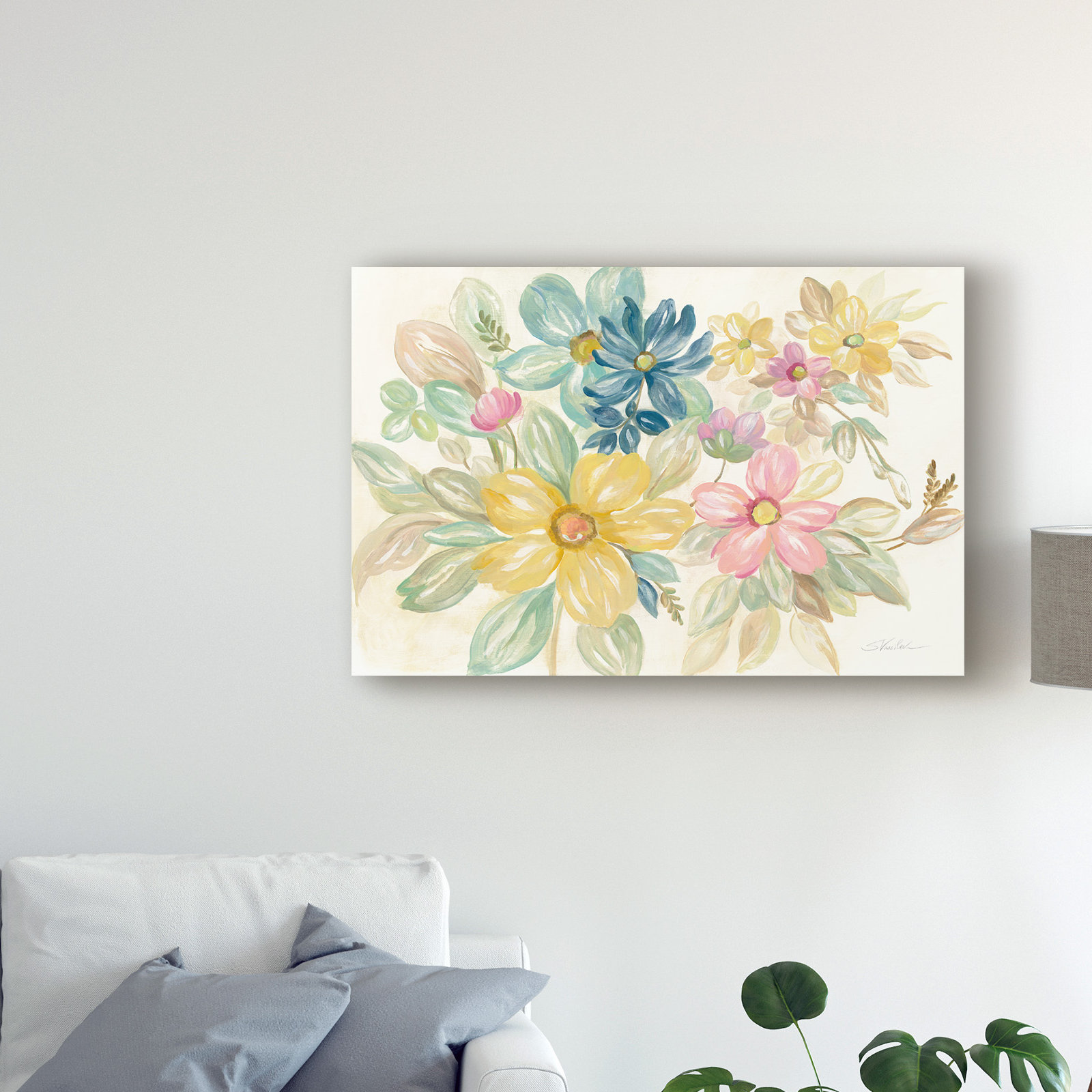 Winston Porter Louane 'June Bloom' Acrylic Painting Print on Wrapped ...