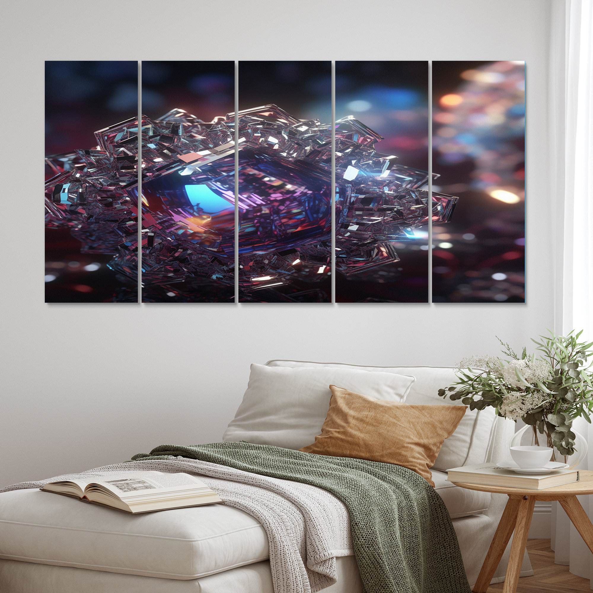 Latitude Run® Liquid Crystal Fusion III On Canvas 5 Pieces Print | Wayfair