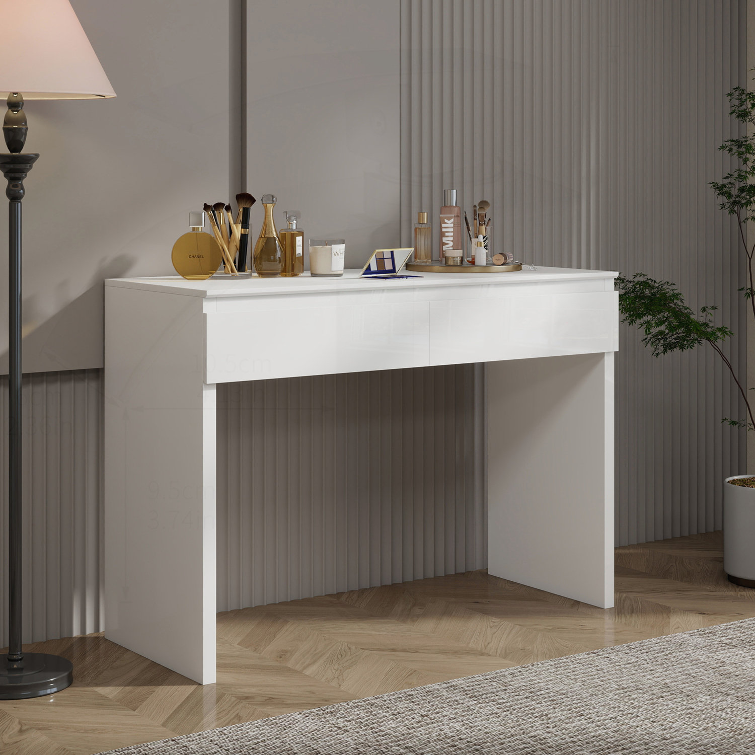 Ebern Designs Minimalist Two-Drawer Dressing Table with Versatile ...