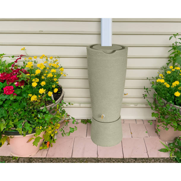 Good Ideas 50 Gallons Plastic Drainable Dual Overflow Planter Rain ...