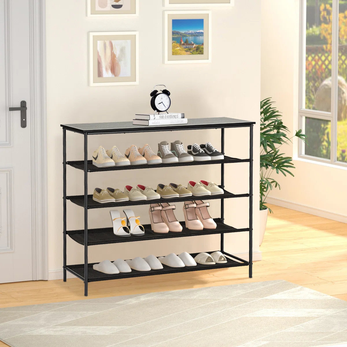 Rebrilliant 5 Tier Shoe Storage Organizer Shoe Racks With Steel Frame ...