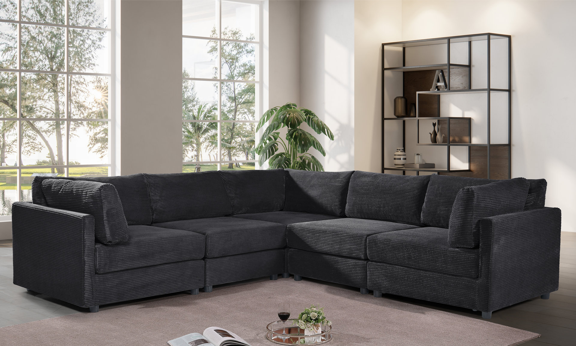 Brayden Studio Callianna Upholstered Corner Sectional | Wayfair.co.uk