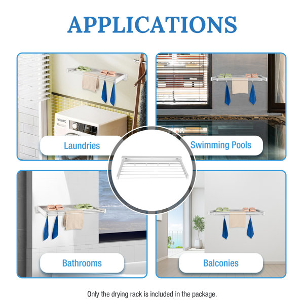 Rebrilliant Foldable Wall-Mounted Drying Rack & Reviews | Wayfair