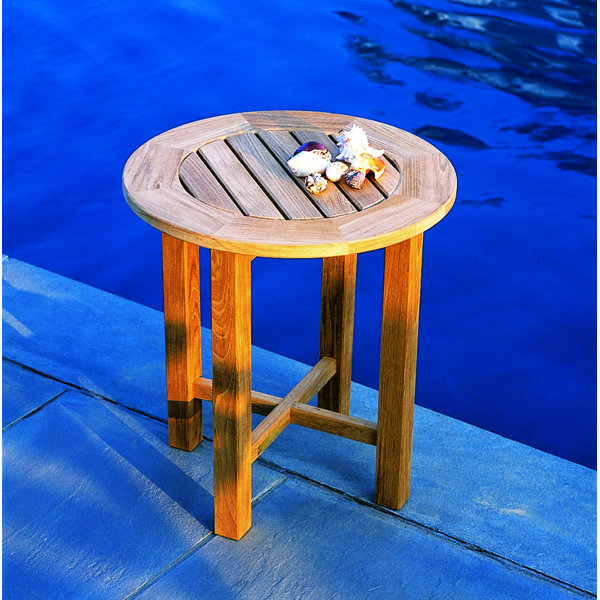 Kingsley Bate Essex Outdoor Round Teak Side Table | Perigold