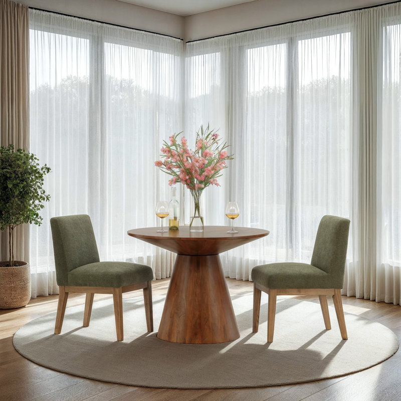 Birch Lane™ Jordana 52" Mango Solid Wood Pedestal Dining Table ...