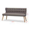 George Oliver Scribe 3-Seater mid-century modern bench with grey fabric ...