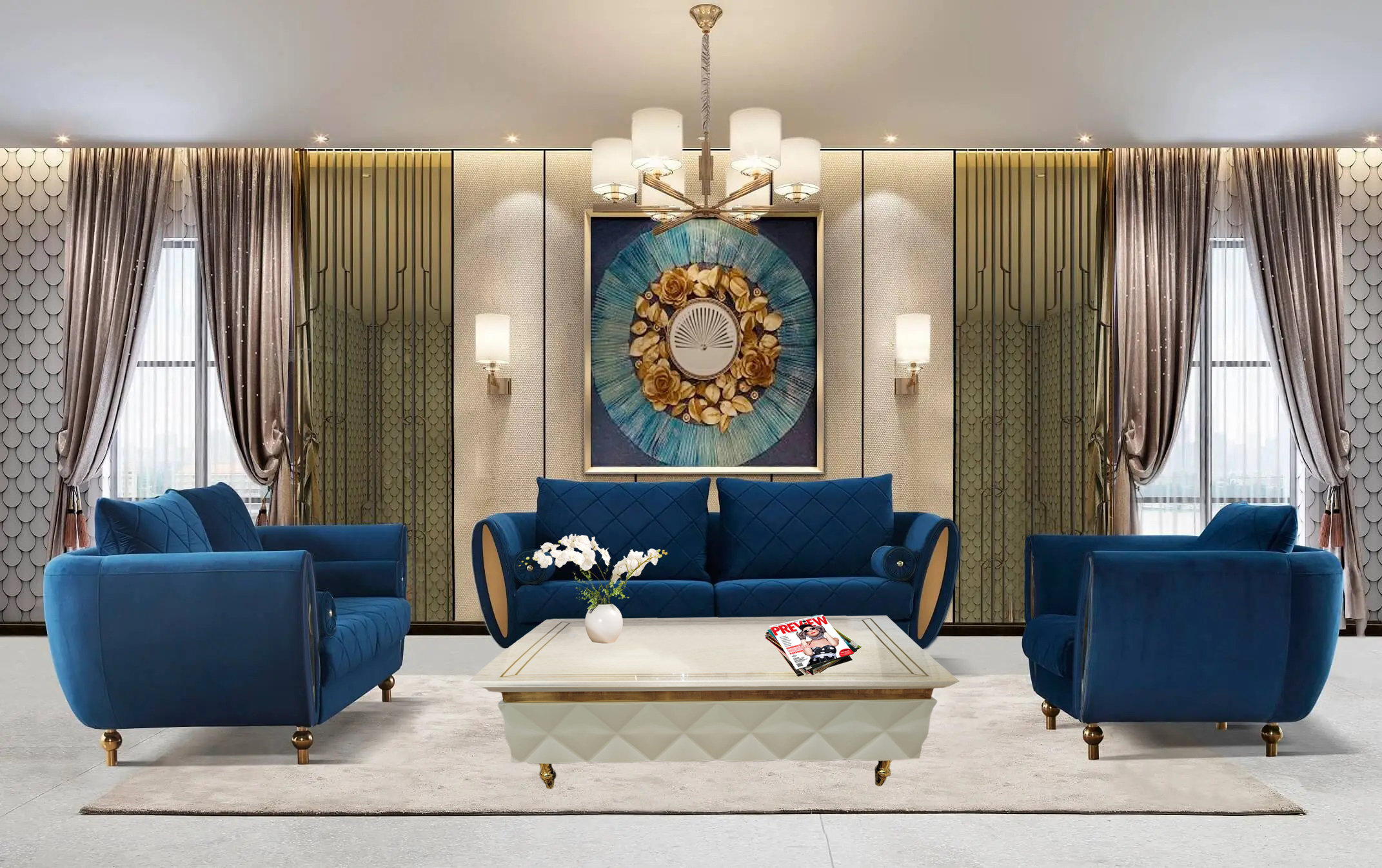 Infinity Furniture Import 4 Piece Velvet Living Room Set | Wayfair